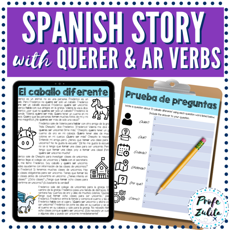 Spanish Story: El Caballo | AR Verbs + quiere - Made By Teachers