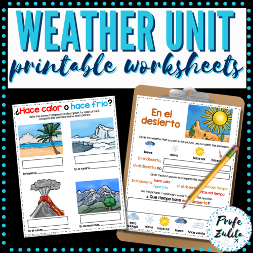 Spanish Weather Unit (Lesson Plans & Student Work) - Made By Teachers