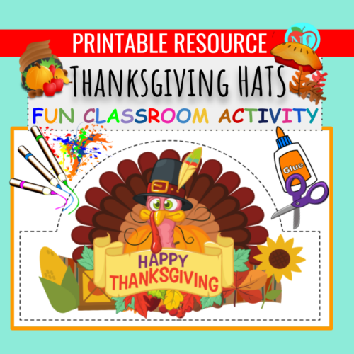 Happy Thanksgiv HATS | COLOR CUT AND PASTE | Made By Teachers