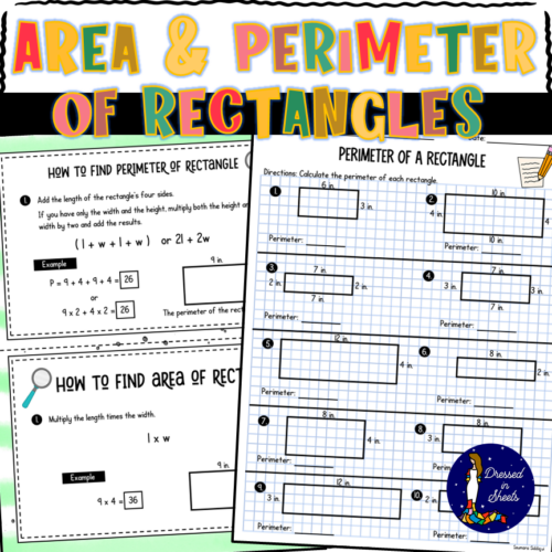Area and Perimeter of a Rectangle Worksheets - Made By Teachers