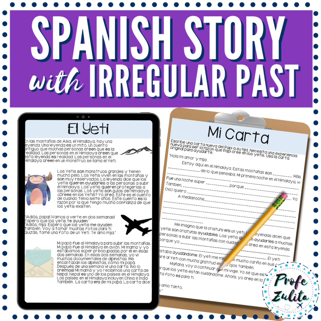 Spanish Winter Story: Yeti | Irregular Preterite | Made By Teachers