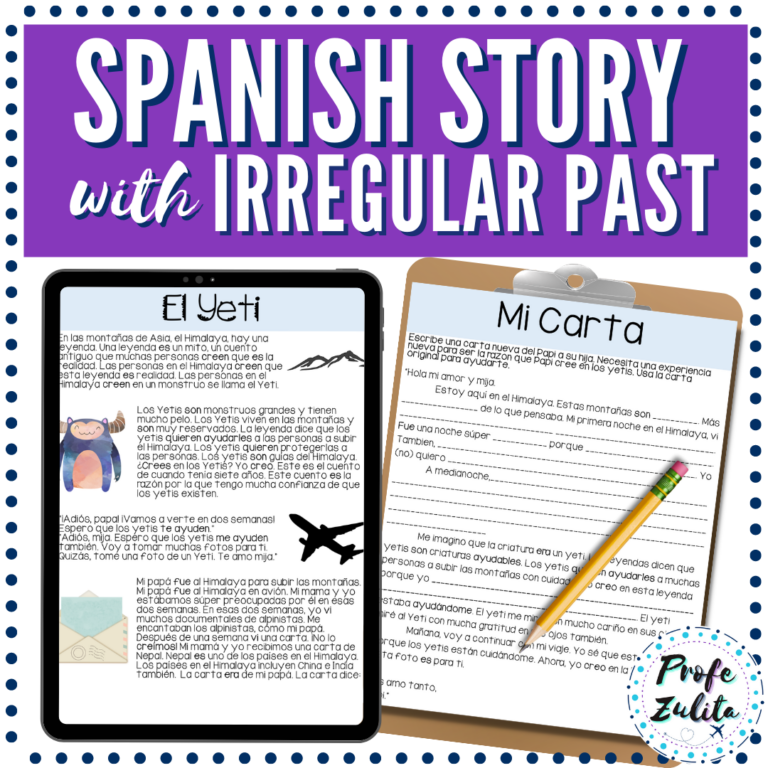 Spanish Winter Story: Yeti | Irregular Preterite | Made By Teachers