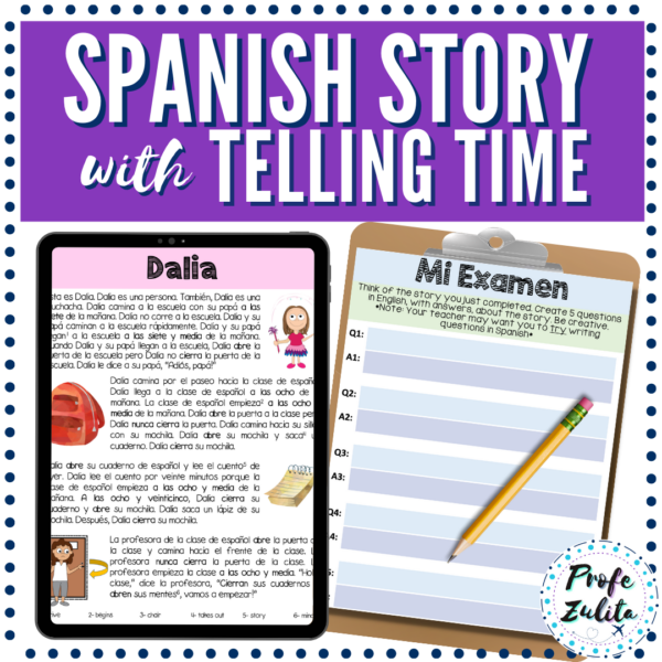 Spanish Story: Dalia | Telling Time in Spanish | Made By Teachers