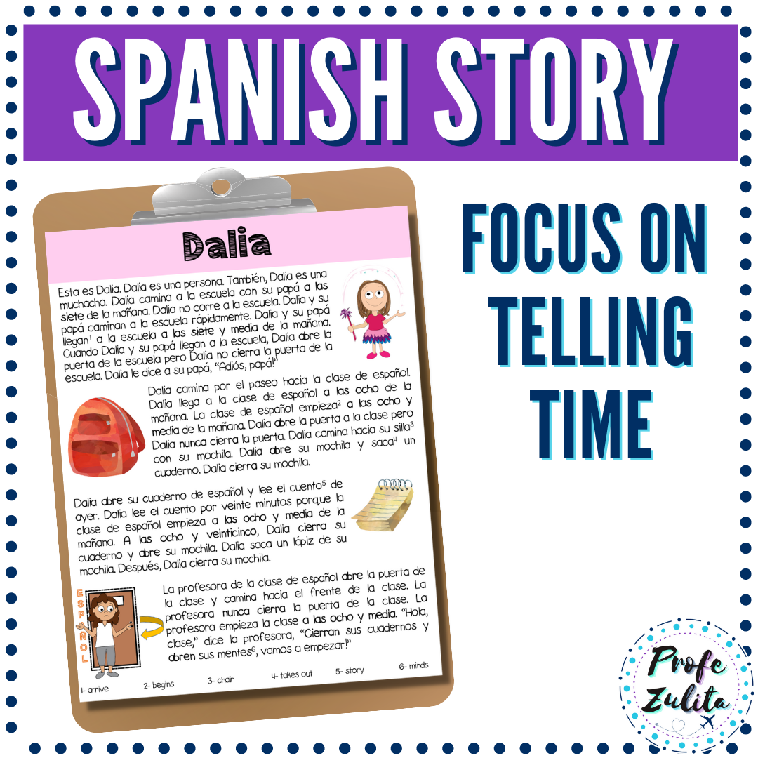 Spanish Story: Dalia | Telling Time in Spanish | Made By Teachers