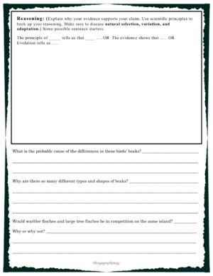 Evolution CERs Claim-Evidence-Reasoning - Made By Teachers