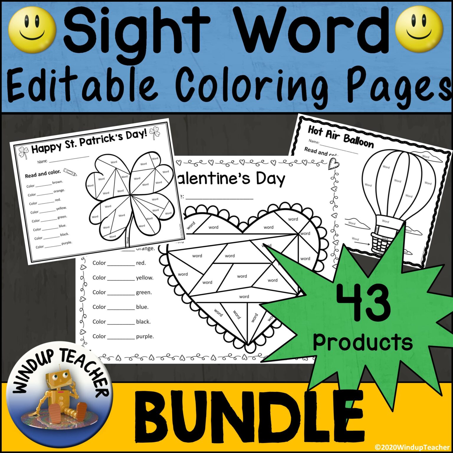 Sight Word Activity Sheets | BUNDLE| Editable | Made By Teachers