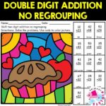 Double Digit Addition Thanksgiving Color by Number - Made By Teachers
