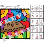 Double Digit Addition Thanksgiving Color by Number - Made By Teachers