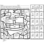 Double Digit Addition Thanksgiving Color by Number - Made By Teachers