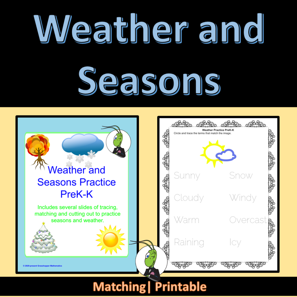 Weather and Seasons Tracing Practice PreK - Made By Teachers