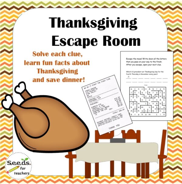 Thanksgiving Escape Room - Made By Teachers