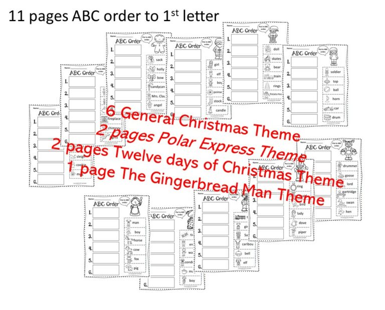 December Christmas ABC Alphabetical Order | Made By Teachers