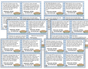 Author's Purpose Activities Task Cards Passages | Made By Teachers