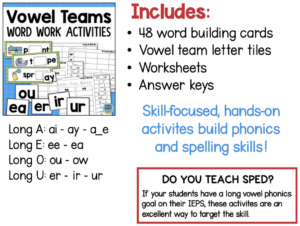 Long Vowel Teams & Diphthongs Phonics Activities | Made By Teachers