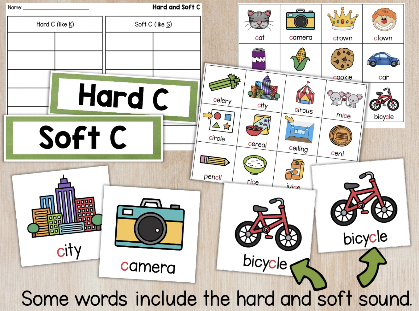 Hard and Soft C - Hard and Soft G WORD SORTS | Made By Teachers