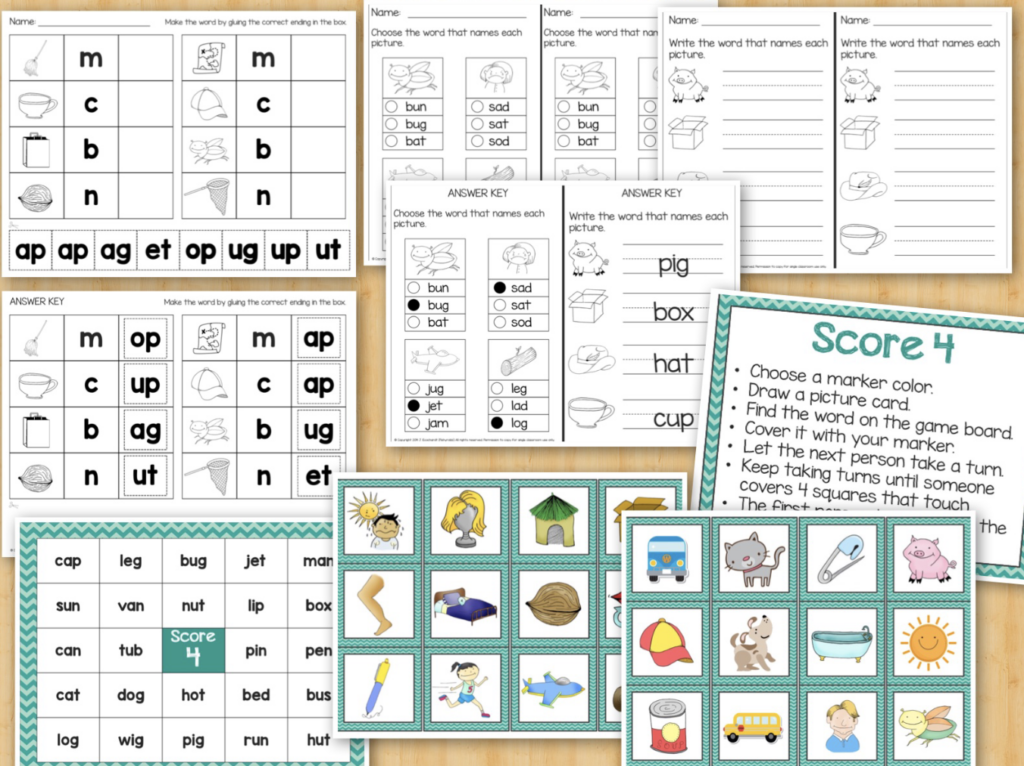 CVC Words Onset and Rime Word Building Activities - Made By Teachers