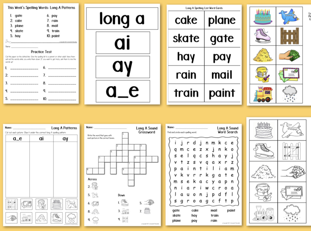 Long A Vowel Teams AI AY A_E Phonics Activities | Made By Teachers