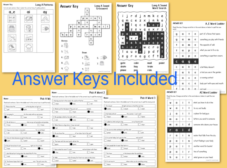 Long A Vowel Teams AI AY A_E Phonics Activities | Made By Teachers