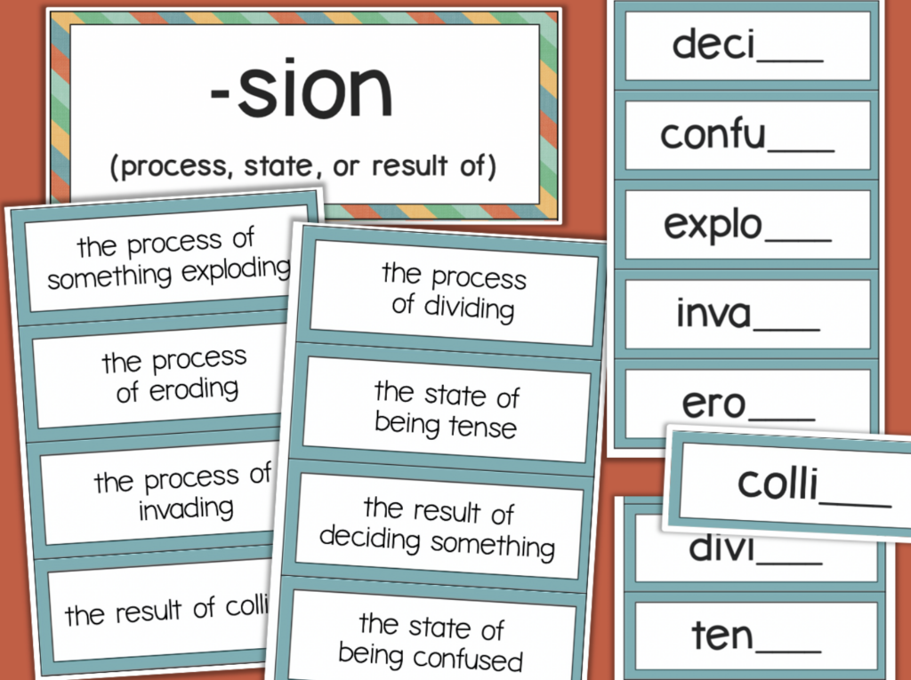 Suffixes Worksheet and Word Sorts TION SION CIAN | Made By Teachers