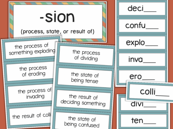 Suffixes Worksheet and Word Sorts TION SION CIAN | Made By Teachers