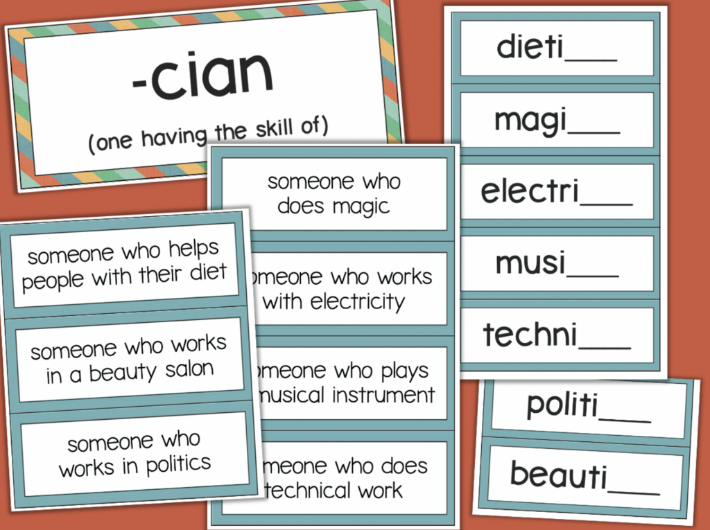 Suffixes Worksheet and Word Sorts TION SION CIAN - Made By Teachers