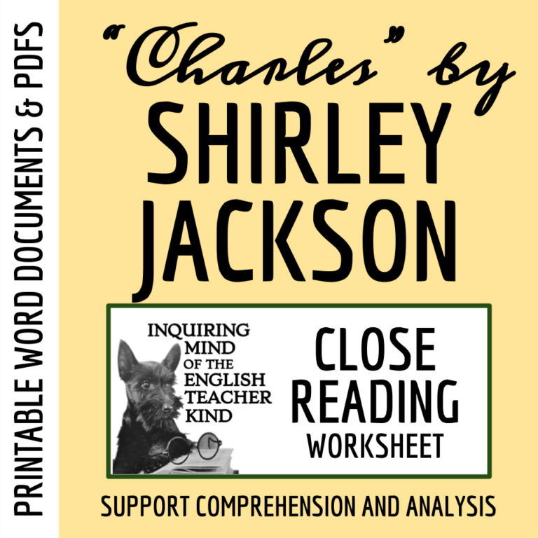 "The Lottery" by Shirley Jackson Close Reading Worksheet - Made By Teachers