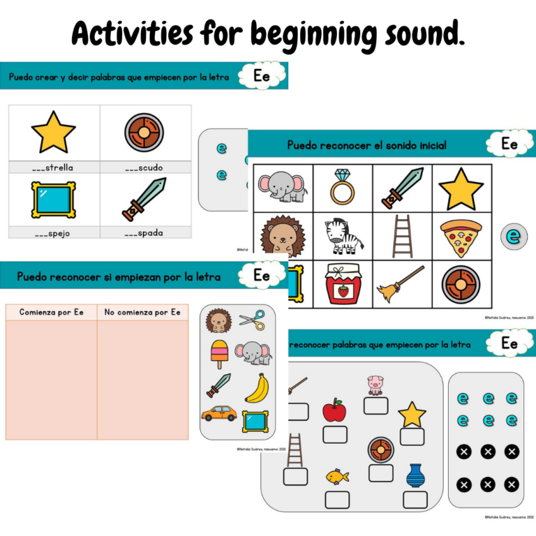 Letra E - Actividades digitales en español - Made By Teachers