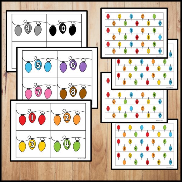 Christmas Numbers 1 to 10 Activities - Lights - Made By Teachers