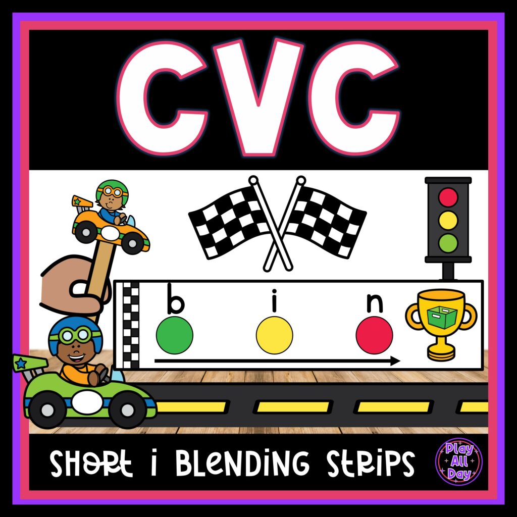 CVC Blending Strips Short I Words | Made By Teachers