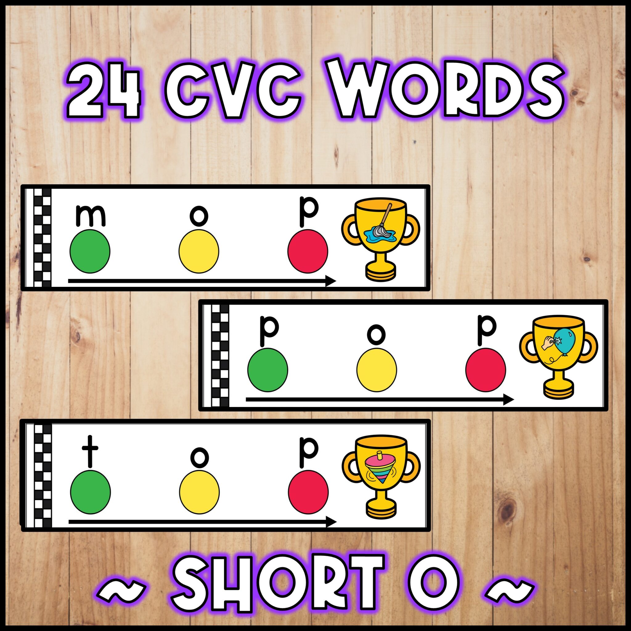 CVC Blending Strips Short O Words | Made By Teachers