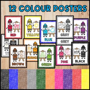 Color Posters - Crayon Theme - Made By Teachers