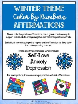 Winter Color by Affirmation - Mental Health - Made By Teachers