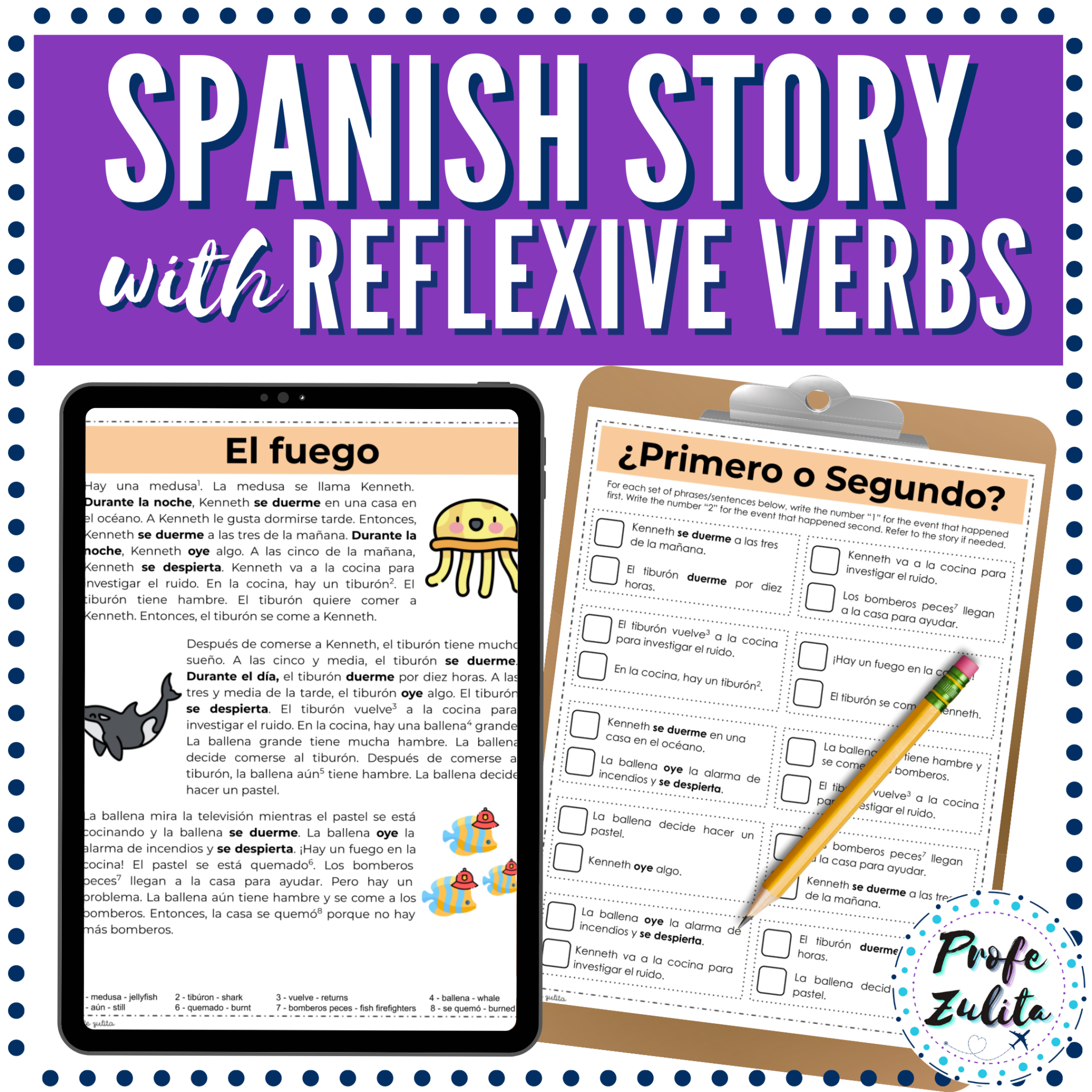 Spanish Story: El Fuego | Reflexive Verbs | Made By Teachers