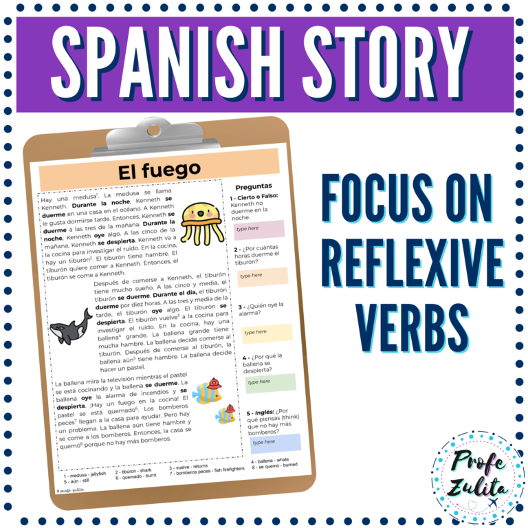 Spanish Story: El Fuego | Reflexive Verbs | Made By Teachers