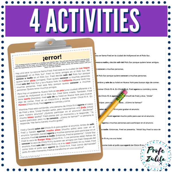 Spanish Story: El Anuncio | Conocer + Salir de - Made By Teachers