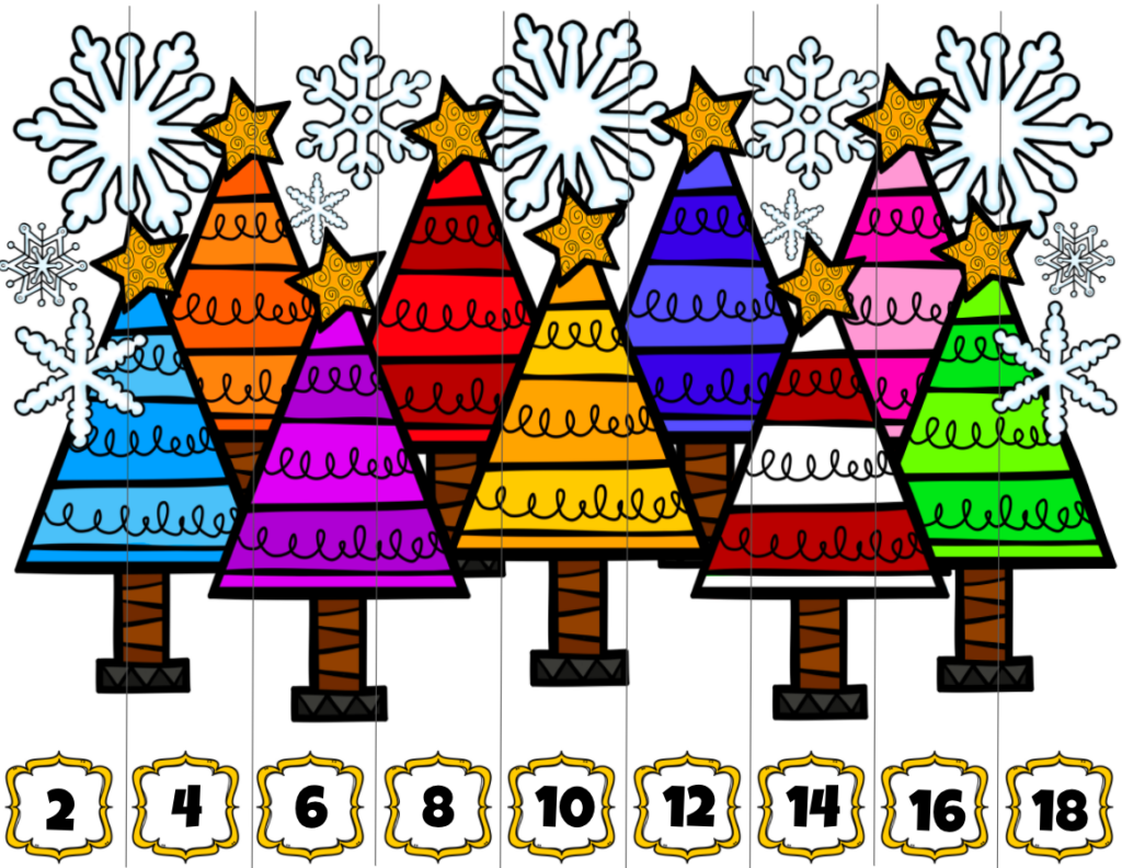 Christmas Winter Skip Counting Puzzles! Skip Count - Made By Teachers