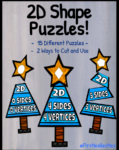 2D Shapes Christmas Puzzle Match Math Game! Winter - Made By Teachers