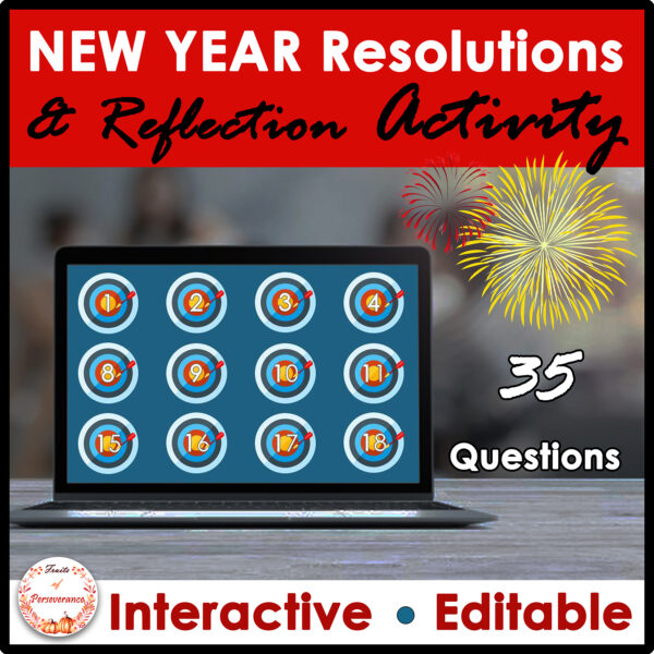 New Year Resolutions 2024 and Reflection Classroom Activity for Middle ...