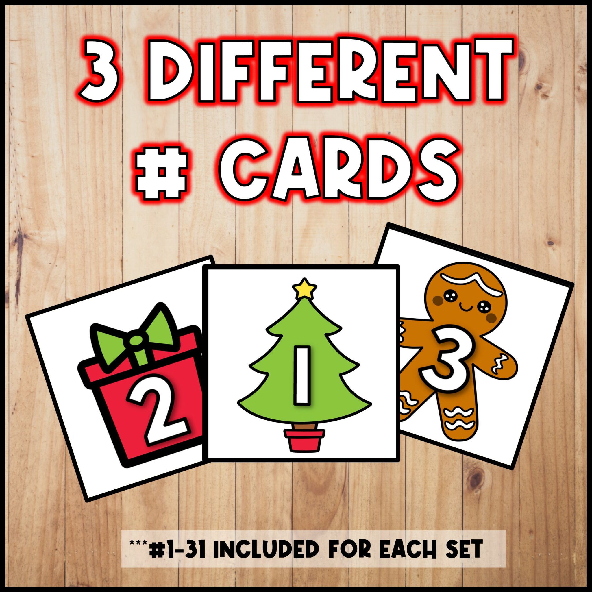 December Calendar Pieces and Numbers (ENG & FR) | Made By Teachers