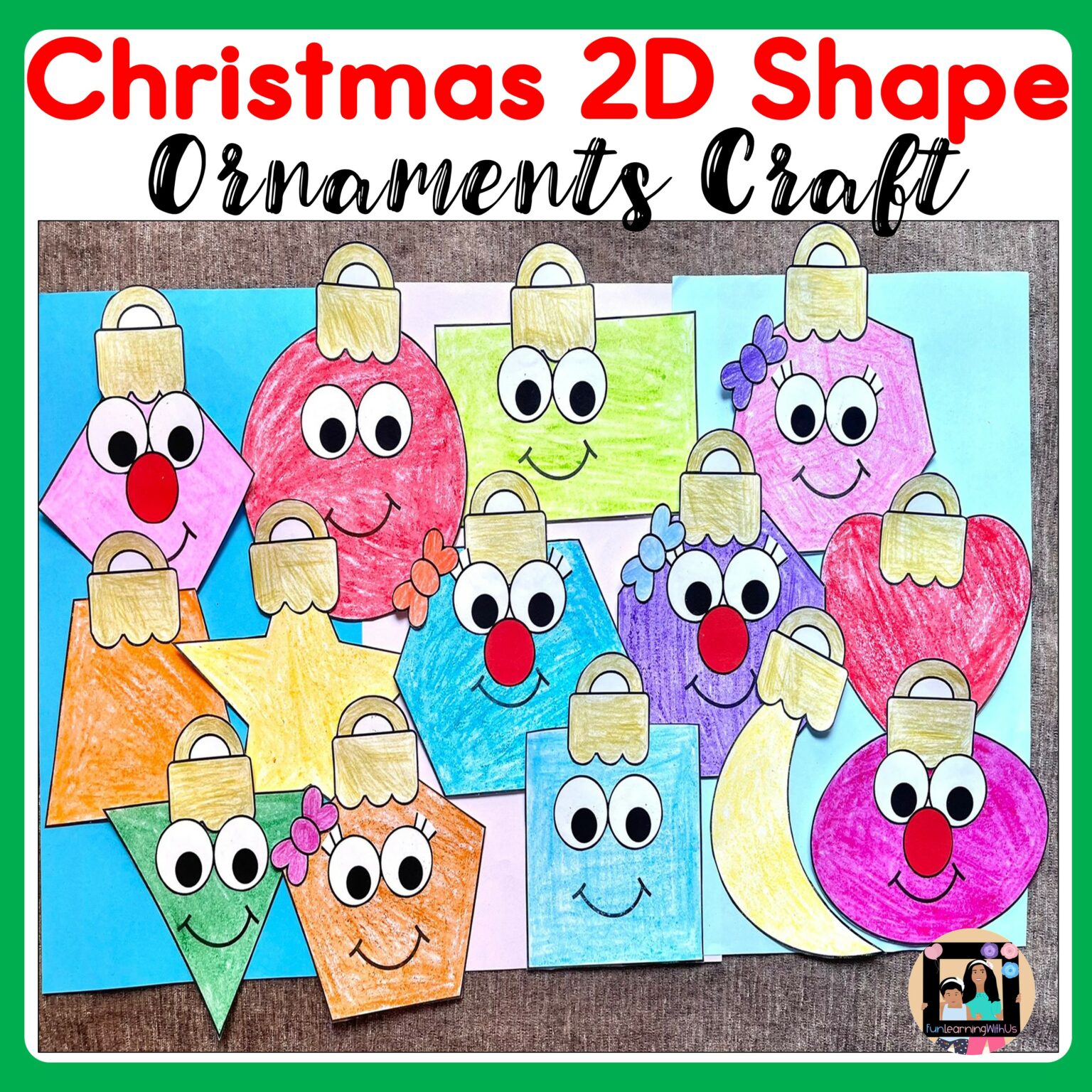 Christmas 2D shape Crafts bundle | Made By Teachers