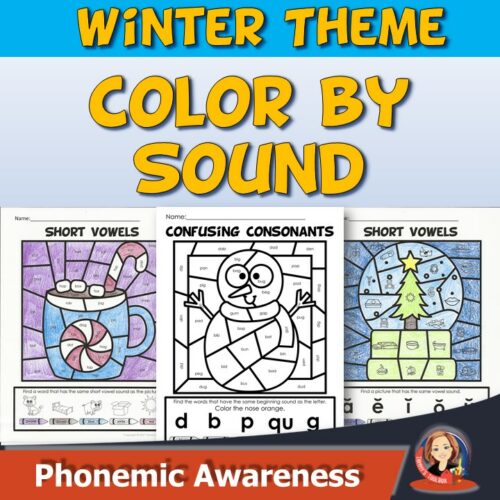 Phonemic Awareness Color by Code Winter Activities - Made By Teachers