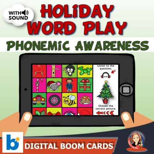 Christmas Phonemic Awareness Activities Boom Cards | Made By Teachers