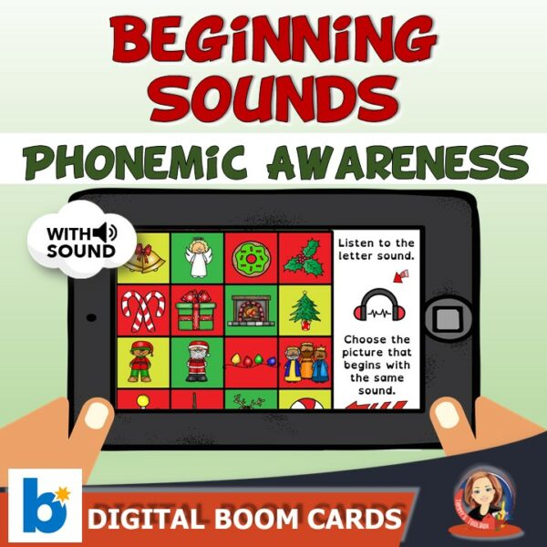 Christmas Activities Beginning Sounds Boom Cards | Made By Teachers
