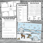 WINTER Write the Room Addition Graphs Long Vowels | Made By Teachers