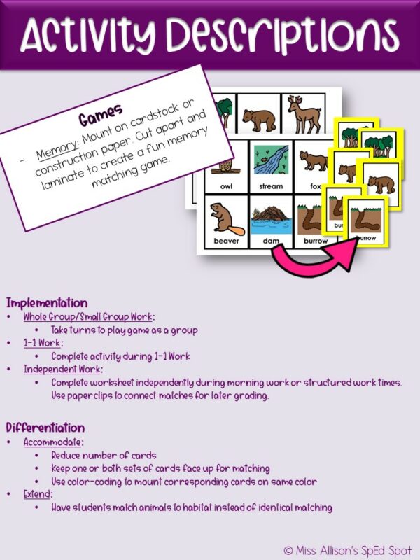 Forest Animals Thematic Unit for Elementary SpEd - Made By Teachers