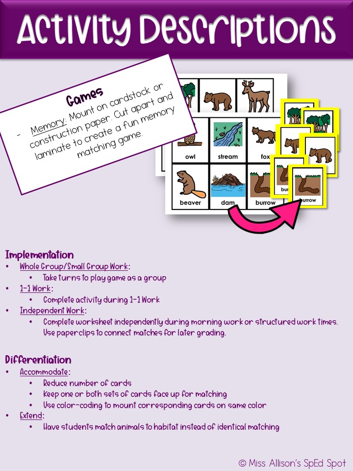 Forest Animals Thematic Unit for Elementary SpEd - Made By Teachers