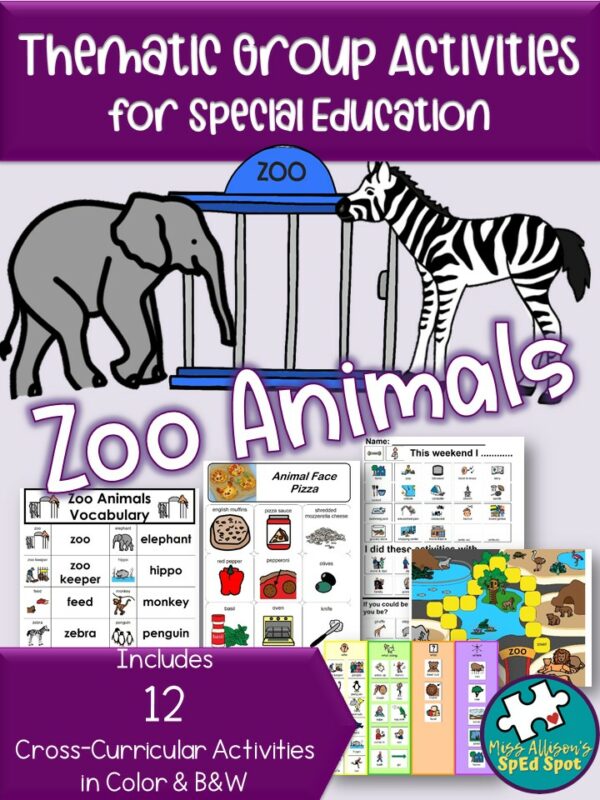 Zoo Animals Thematic Unit for Elementary SpEd | Made By Teachers