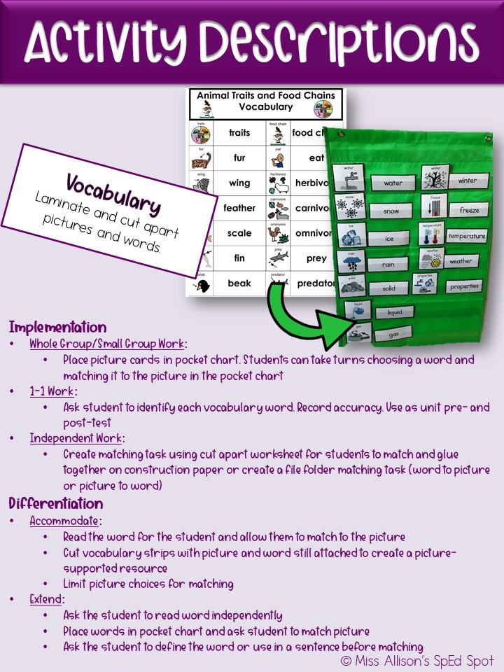 Animal Traits and Food Chains Thematic Unit | Made By Teachers