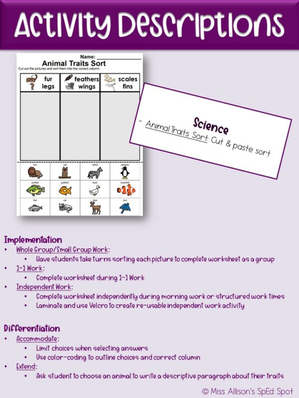 Animal Traits and Food Chains Thematic Unit | Made By Teachers