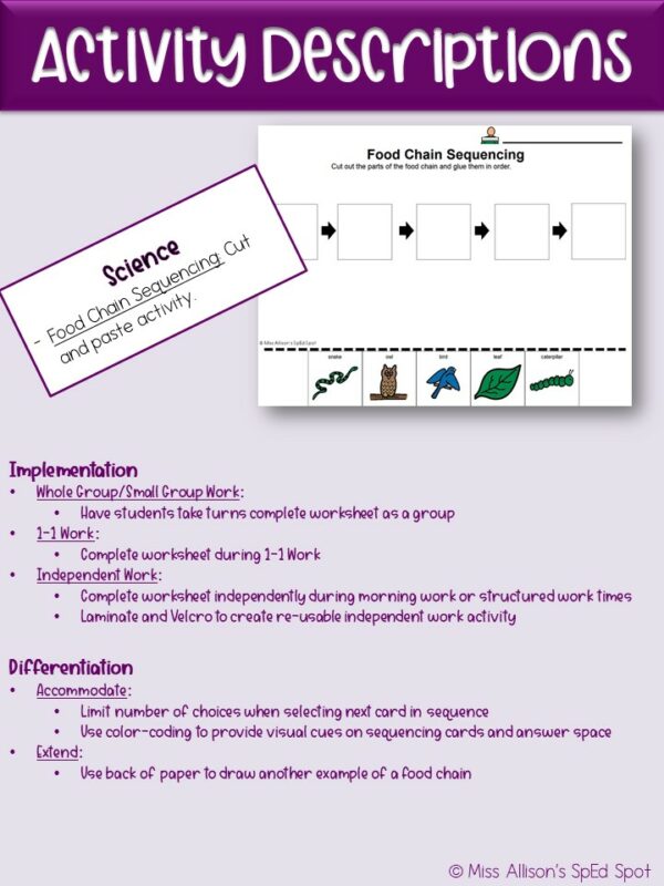 Animal Traits and Food Chains Thematic Unit | Made By Teachers